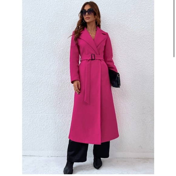 Avery Reigns | Jackets & Coats | Open Front Belted Overcoat Long Trench ...